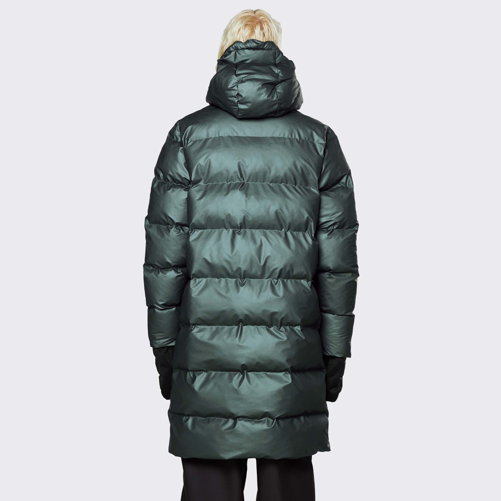 Rains Long Puffer Jacket Silver Pine – Katharina